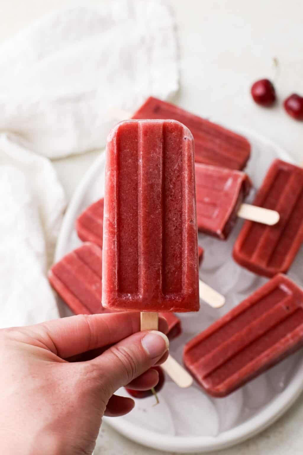 Cherry Mango Popsicles (No Added Sugar) - A Nourishing Plate