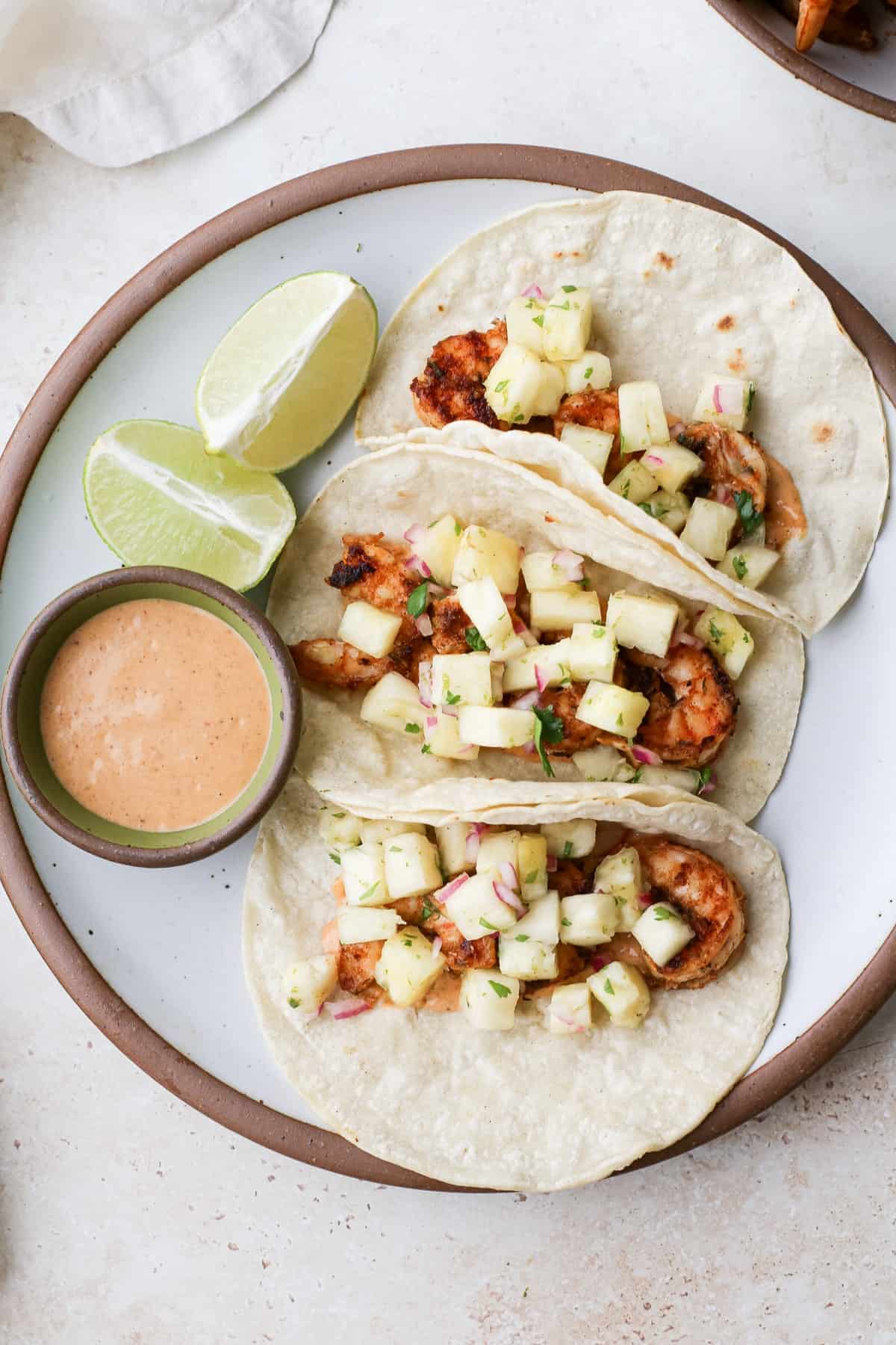 Jerk Shrimp Tacos With Pineapple Salsa - A Nourishing Plate