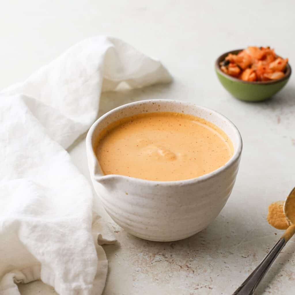 2 Minute Kimchi Mayo Recipe - A Nourishing Plate