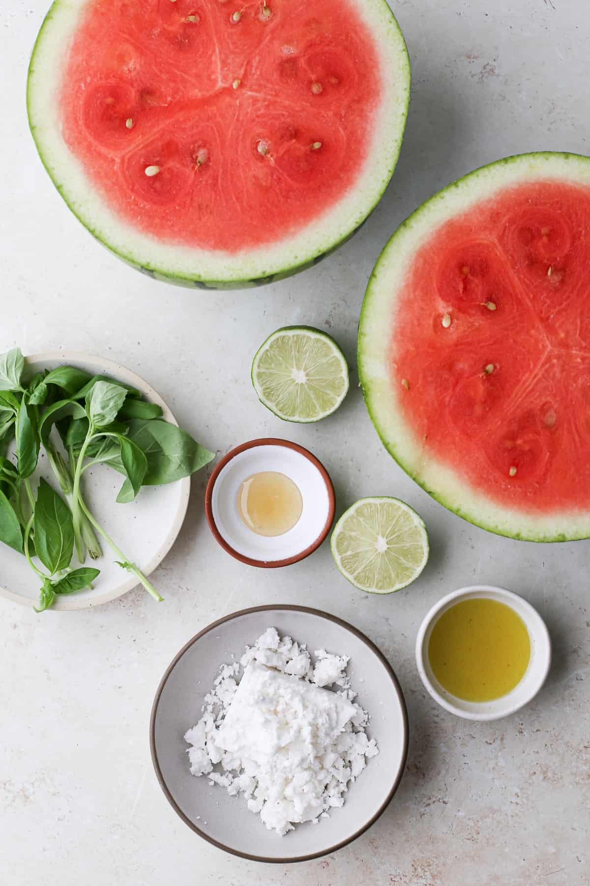 Watermelon Basil Salad With Feta - A Nourishing Plate