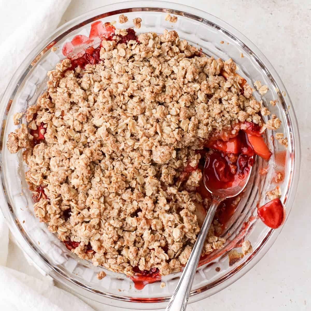 Strawberry Apple Crumble - A Nourishing Plate
